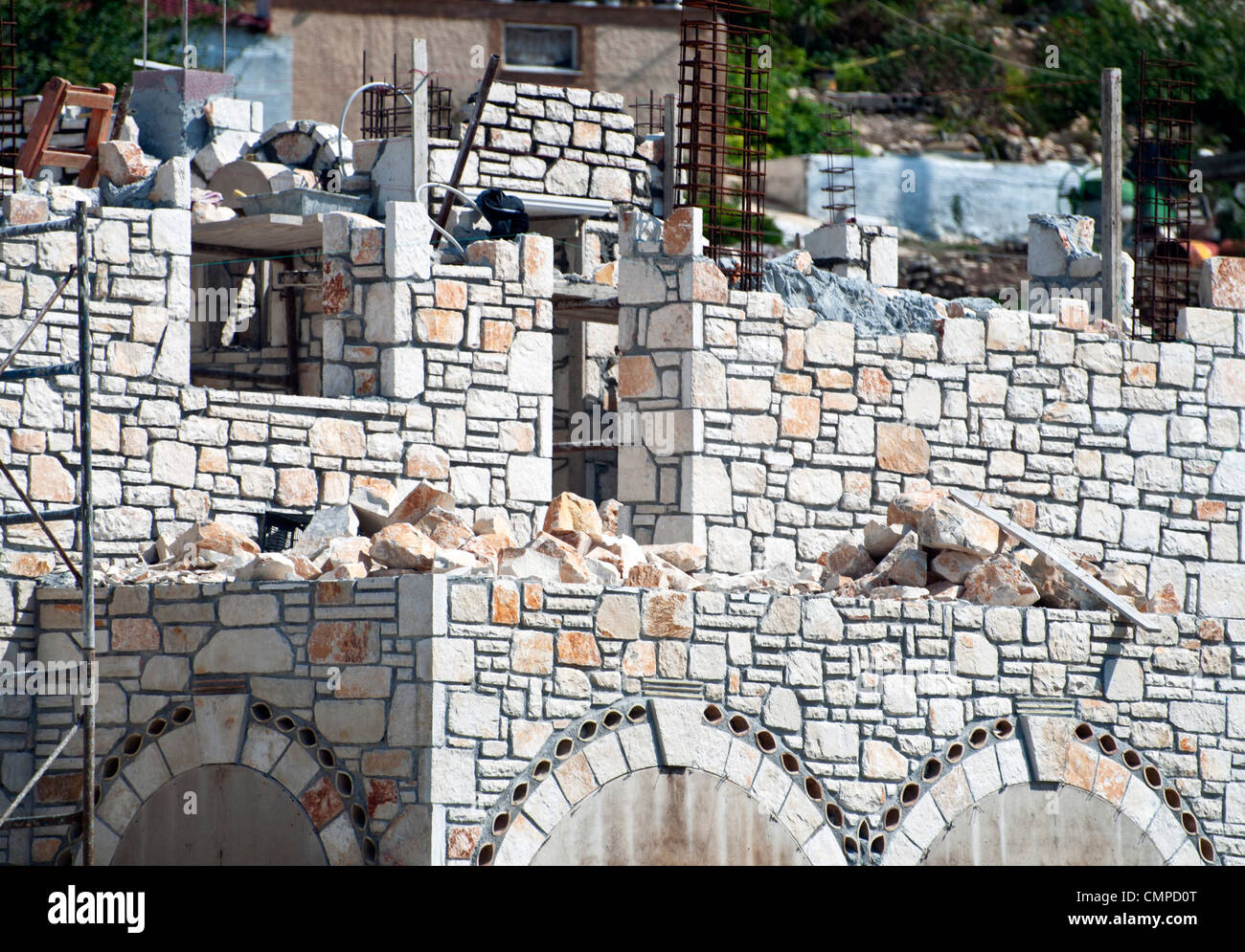 Construction of traditional Mediterranean house Stock Photo - Alamy
