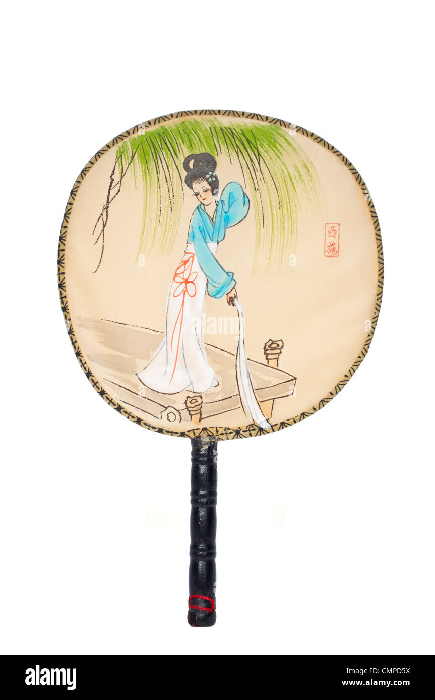 Japanese fan isolated on white background Stock Photo - Alamy