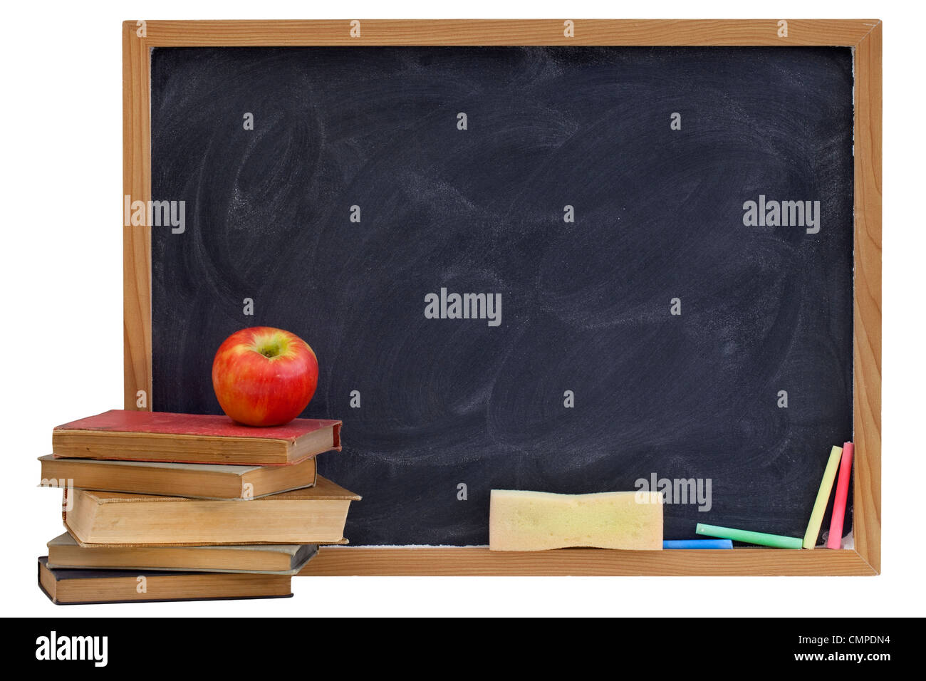 Chalkboard With Apple And Eraser