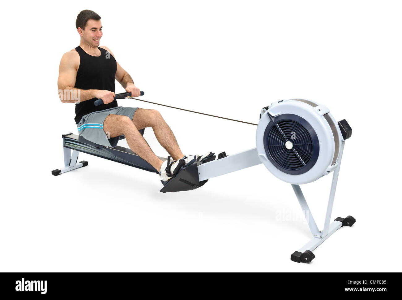 Man on rower machine hi-res stock photography and images - Alamy