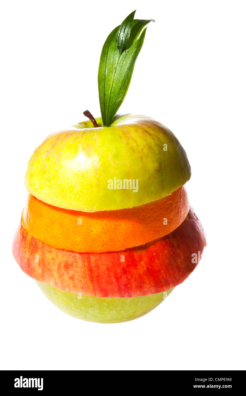 Fruit mix isolated on white Stock Photo - Alamy
