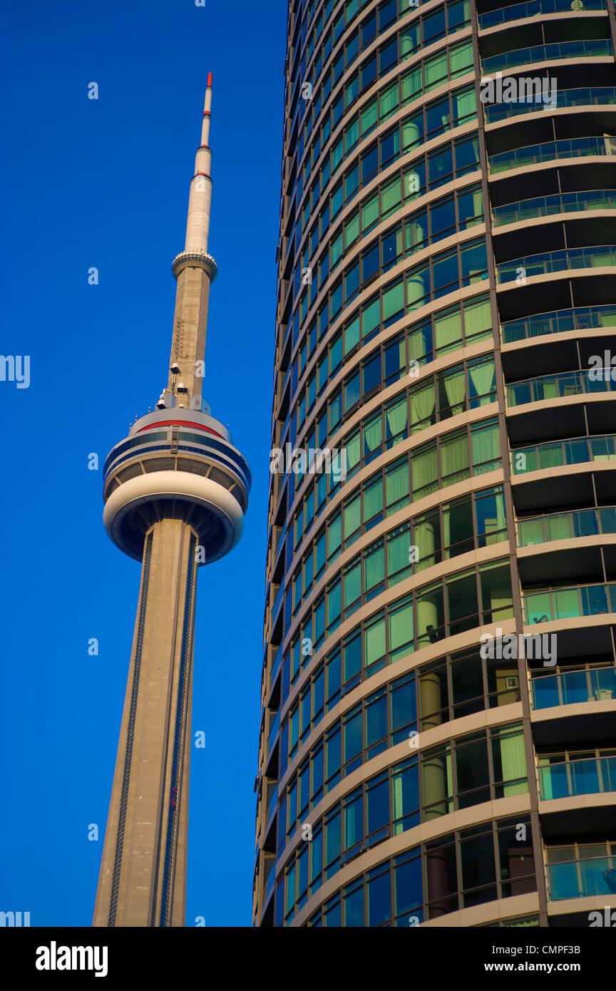 CN Tower and Condo Building, Toronto, Ontario Stock Photo - Alamy