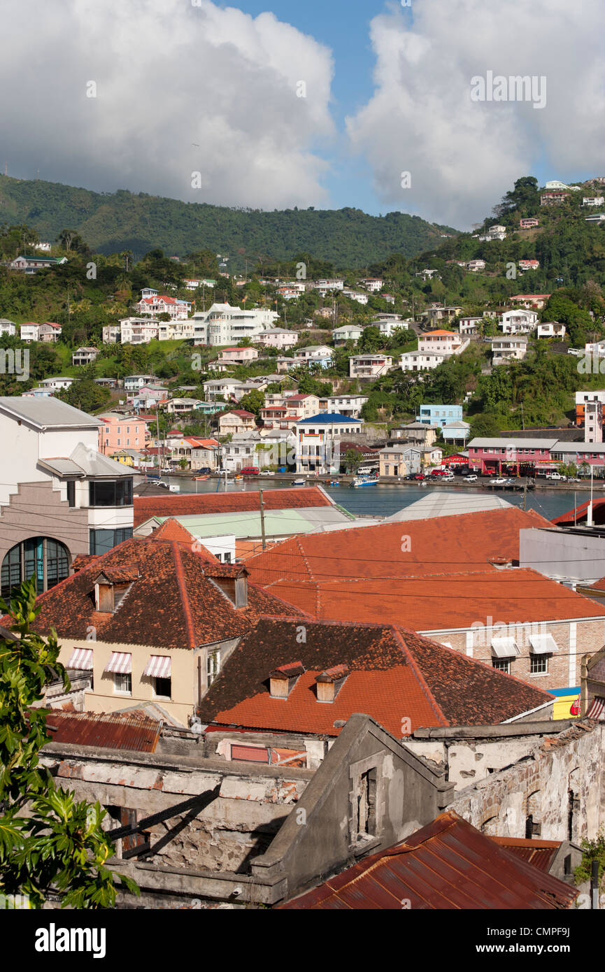 A view towards the harbour in St. George’s, Grenada Stock Photo - Alamy