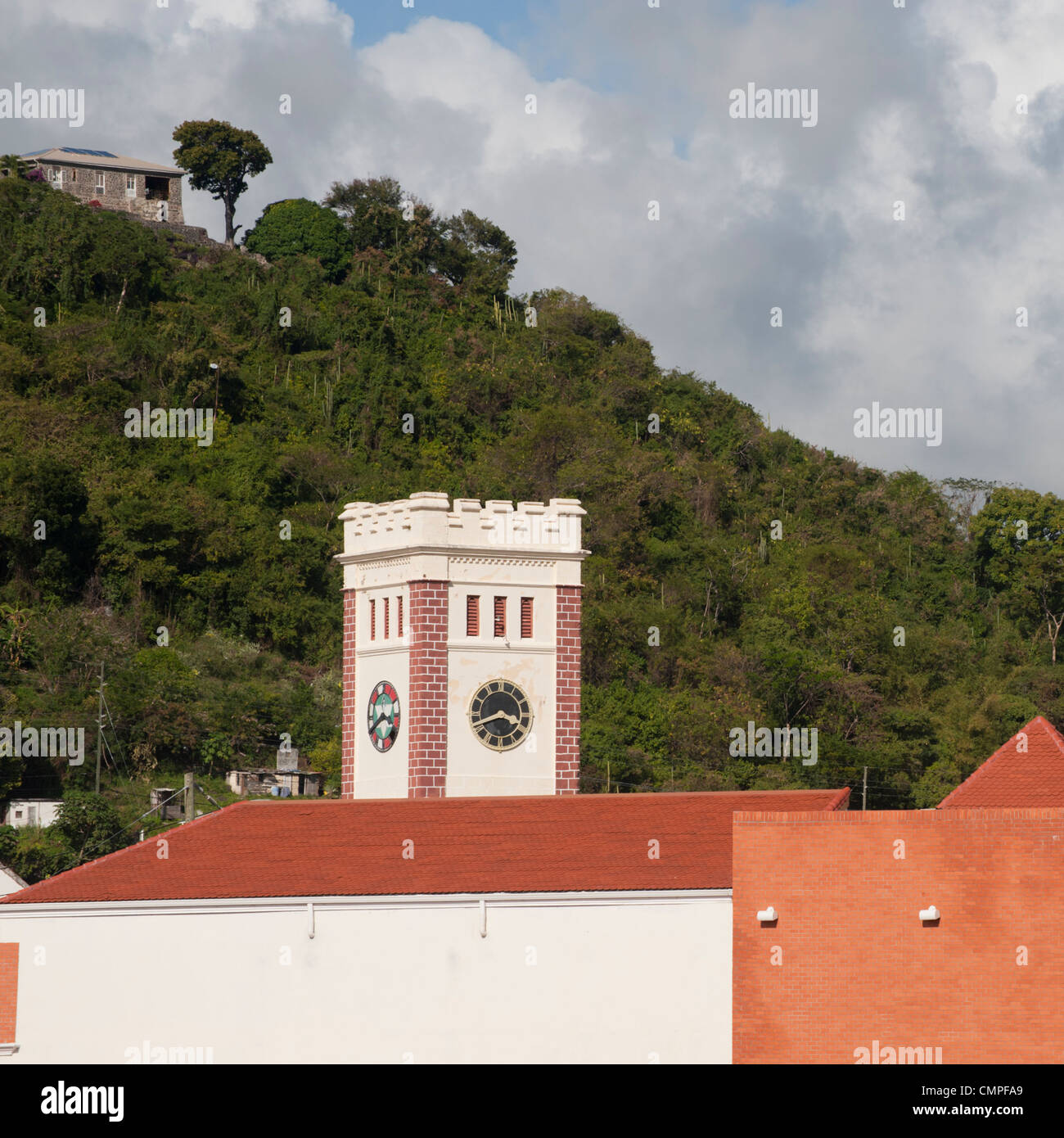 St. George's Anglican Church clock tower, Grenada Stock Photo - Alamy