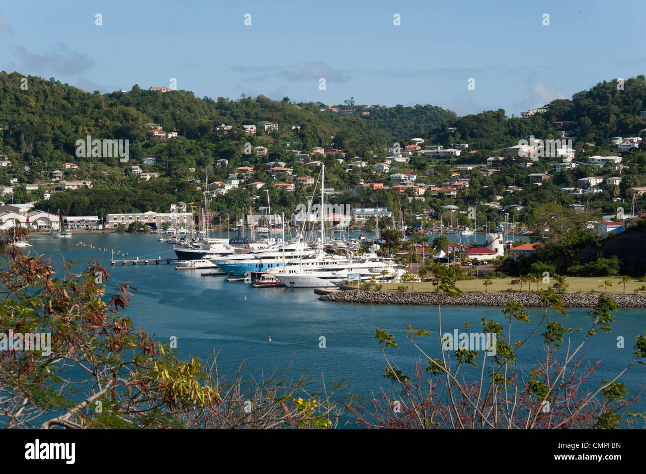 A view over the harbour in St. George’s, Grenada Stock Photo - Alamy