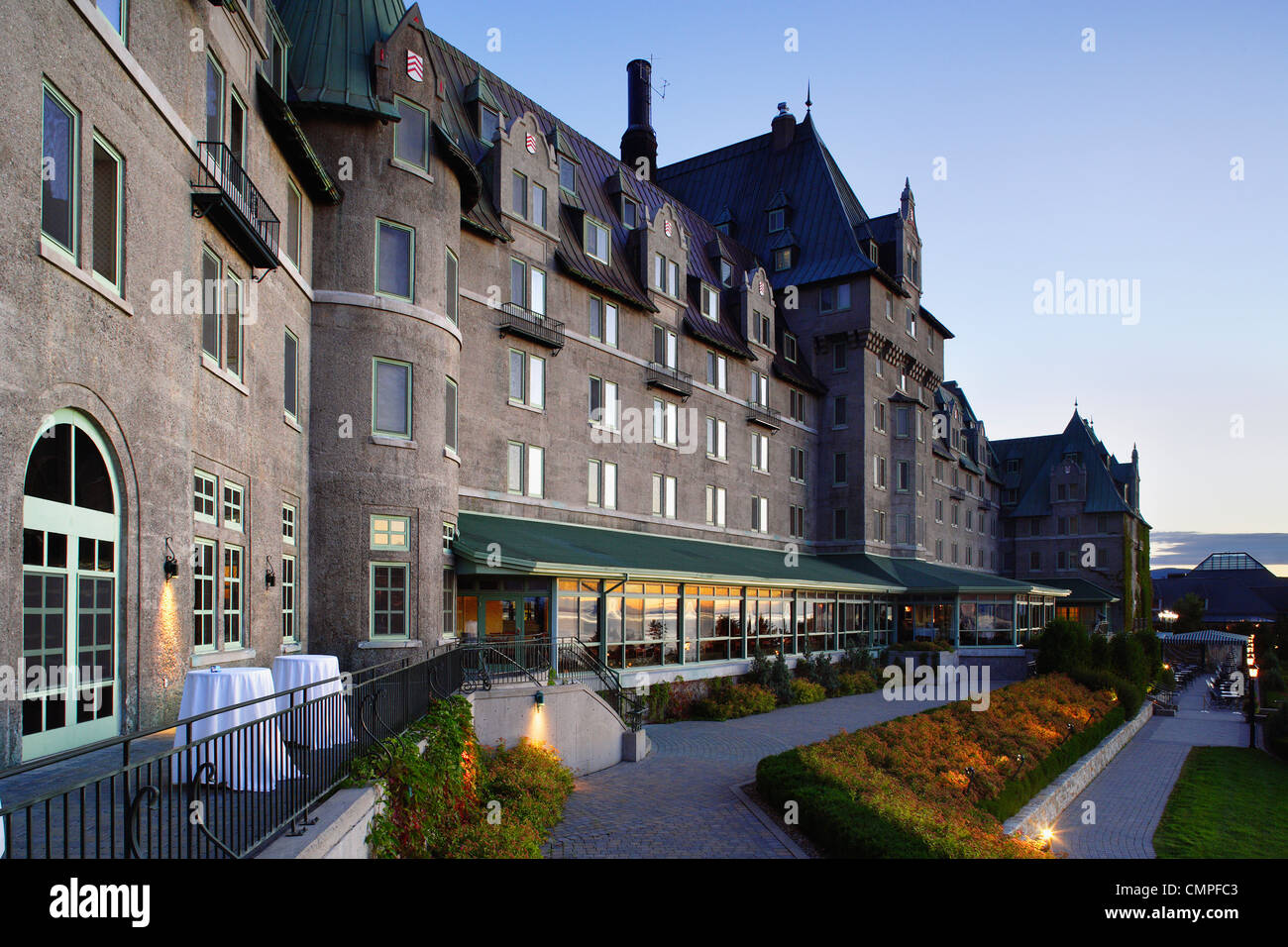 The Fairmont Le Manoir Richelieu at Dawn, Charlevoix Region, La Malbaie ...