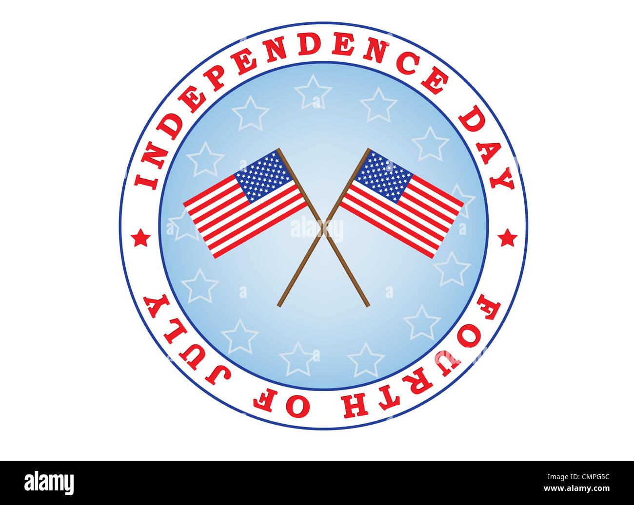 Independence Day sign with two flags illustration Stock Photo - Alamy