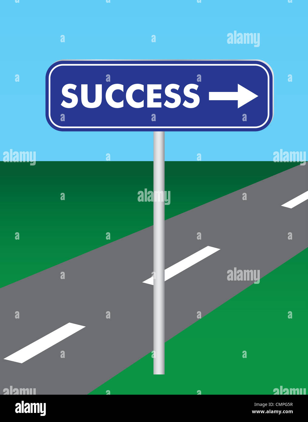 illustration of road sign Success Stock Photo - Alamy