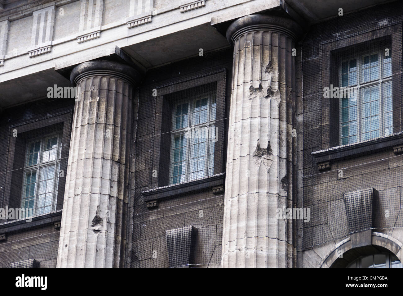 Bullet holes in columns of the Pergamon Museum, Berlin, Germany, by ...