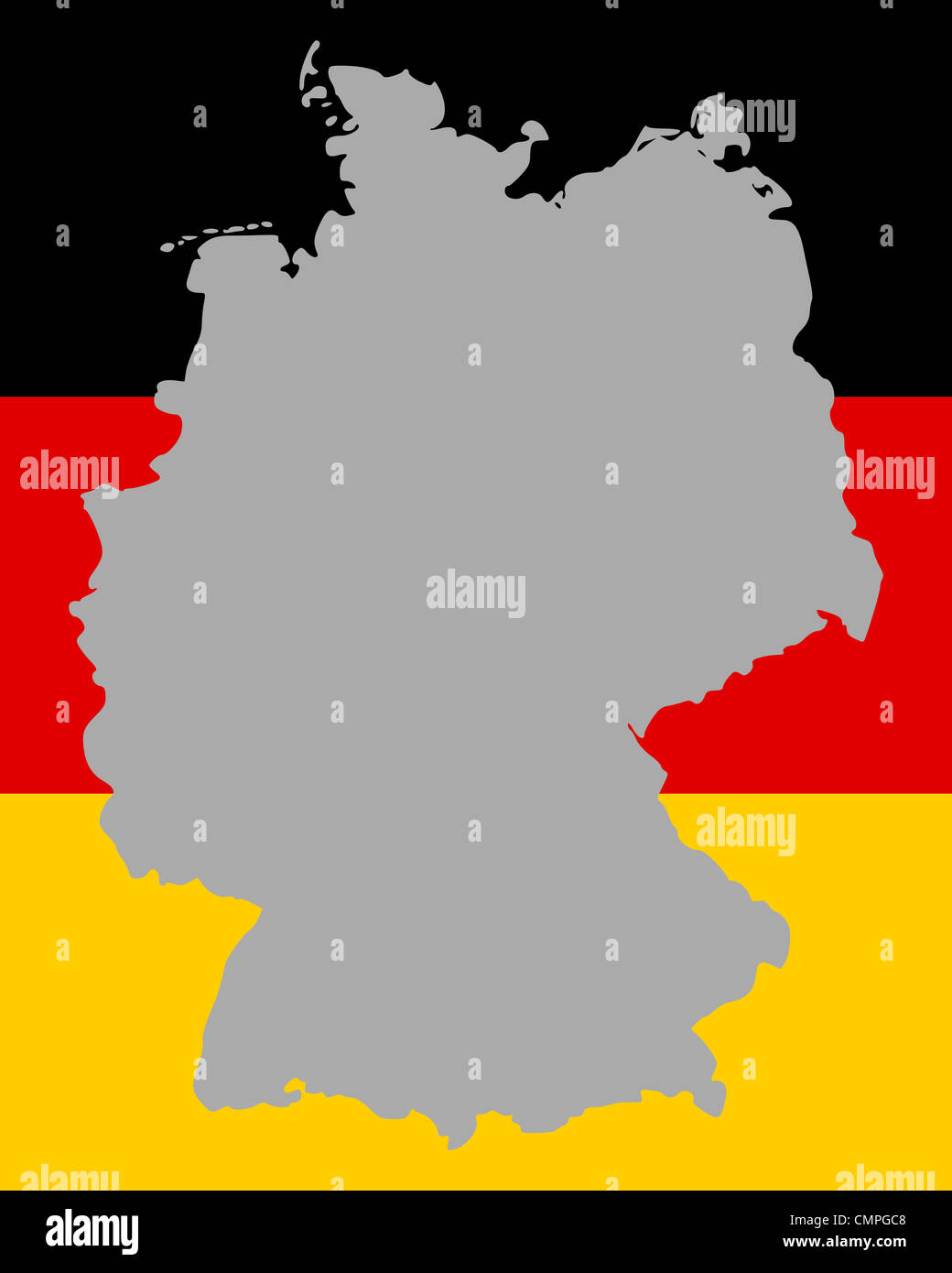 Map and flag of Germany Stock Photo - Alamy