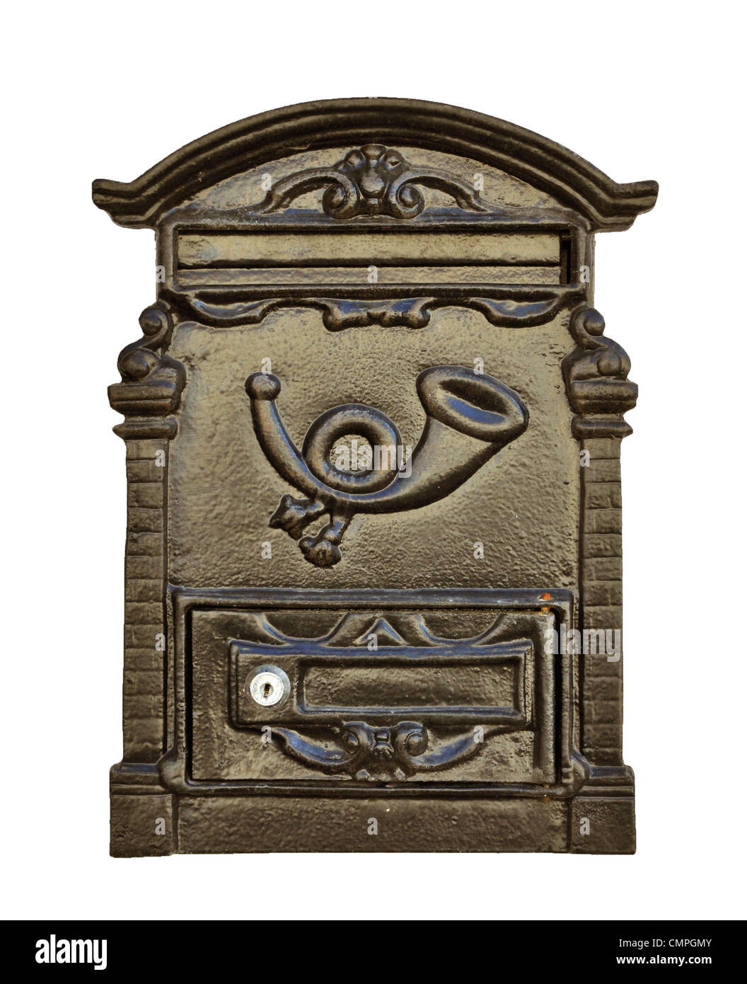 Vintage Post box isolated on white background Stock Photo - Alamy