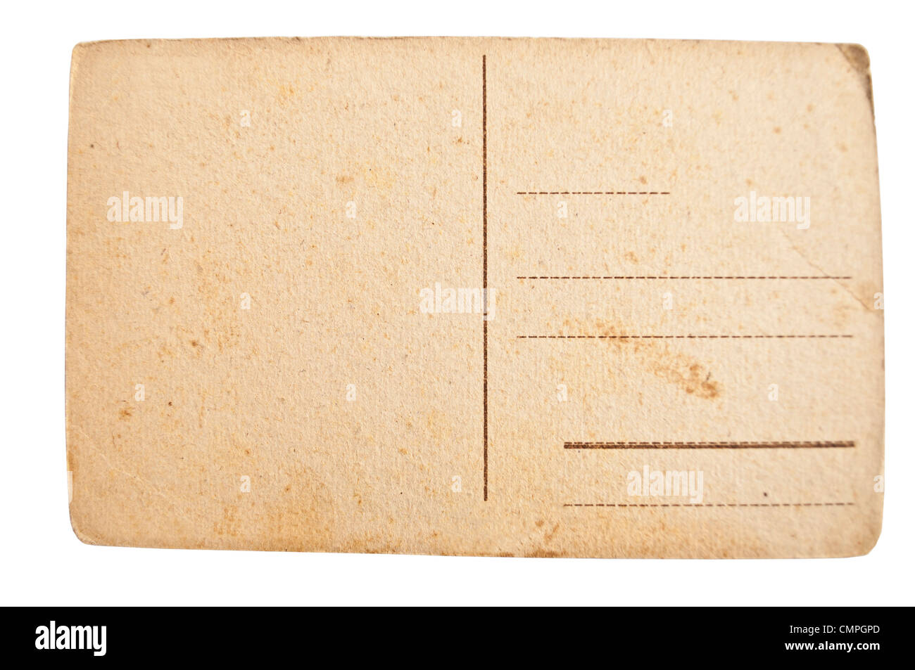 Empty blank vintage post card Stock Photo - Alamy