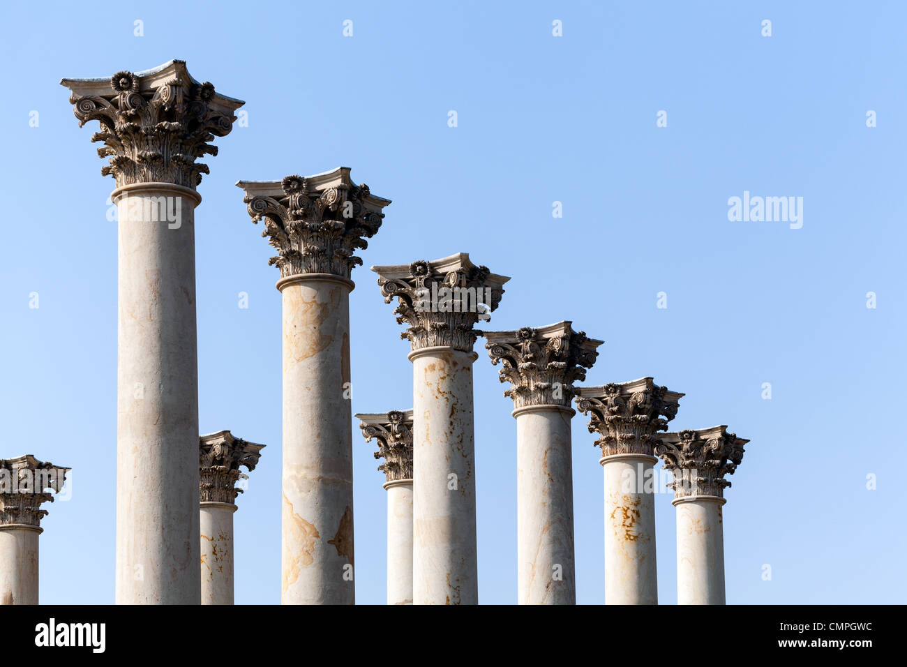 Old marble columns from Capitol building in National Arboretum in ...