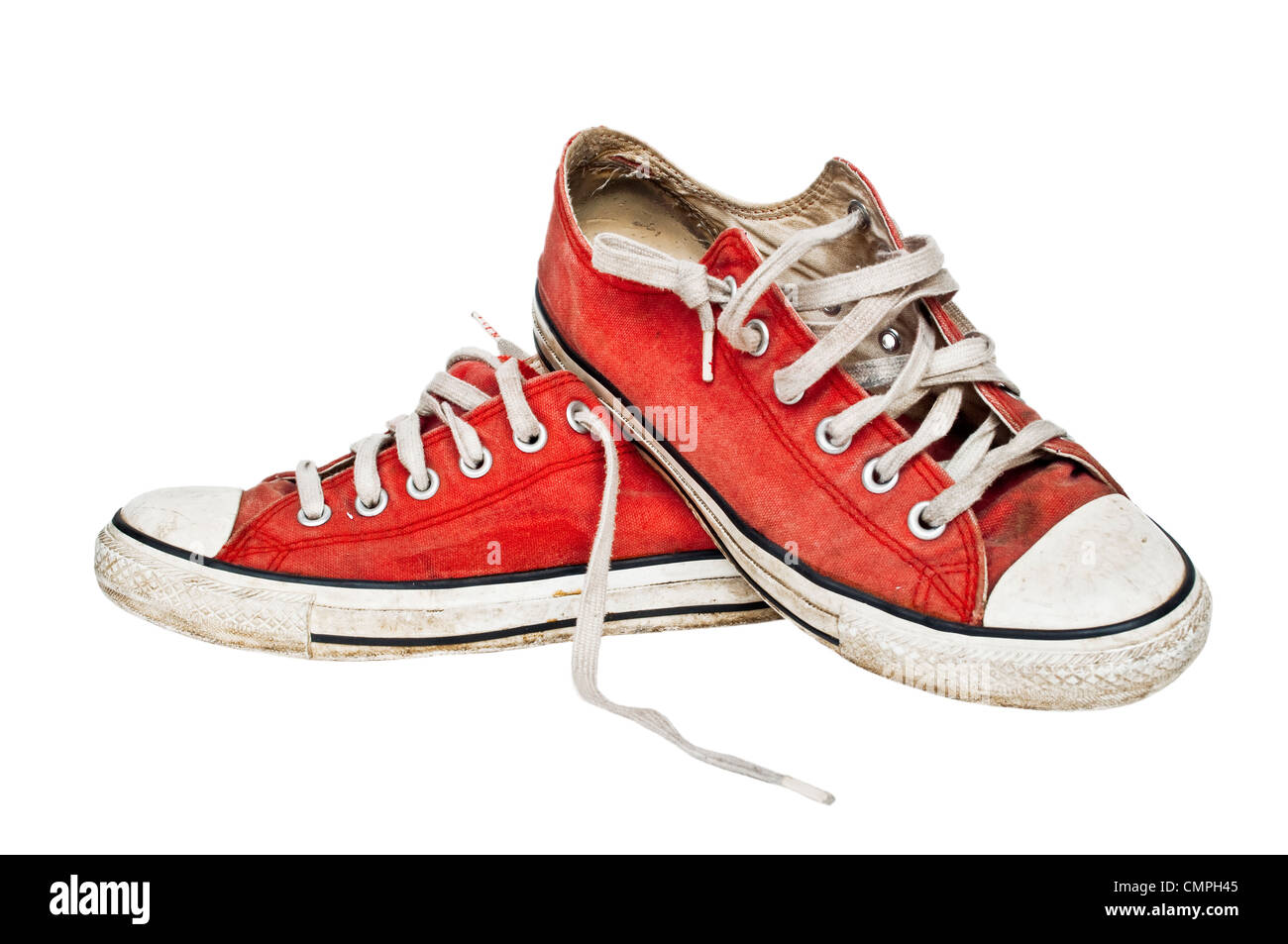 Red old retro sneakers Stock Photo - Alamy