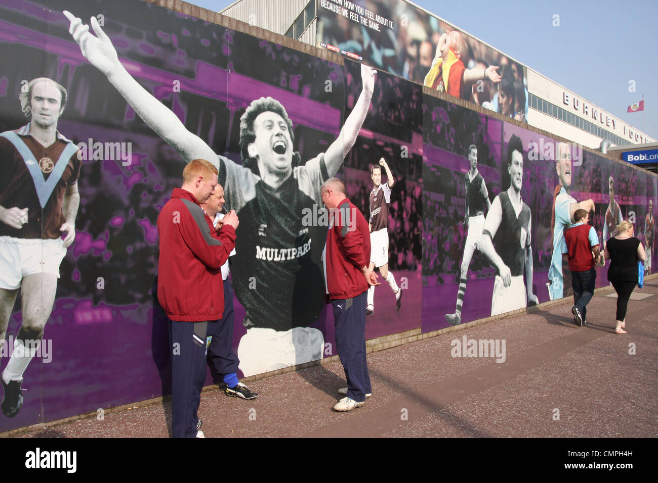 This is a crowd scene of Burnley supporters before the Match between ...
