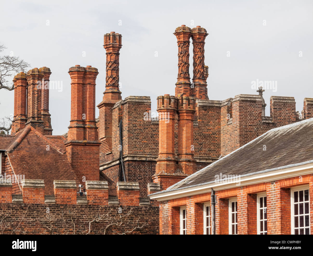 Chimneys at Hampton Court Palace, Richmond on Thames, England, UK ...