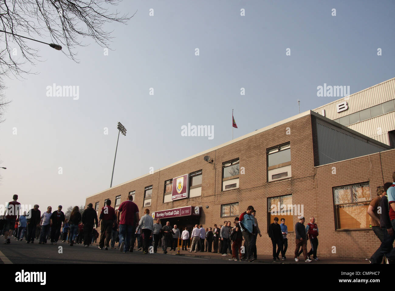 This is a crowd scene of Burnley supporters before the Match between ...