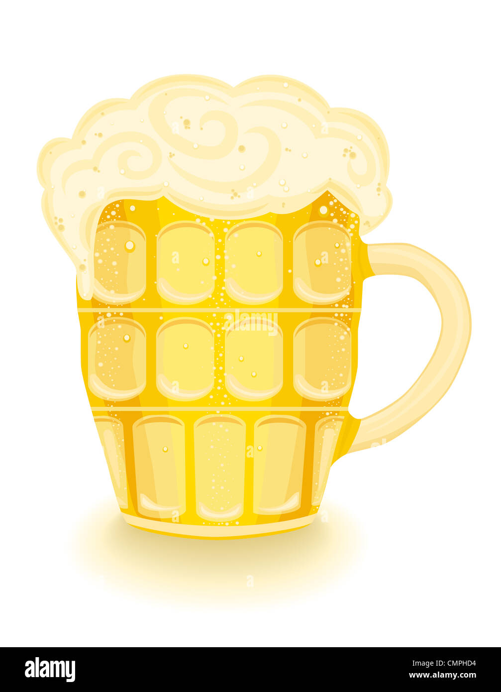 Frothy cold beer in a mug. Isolated over white background Stock Photo ...
