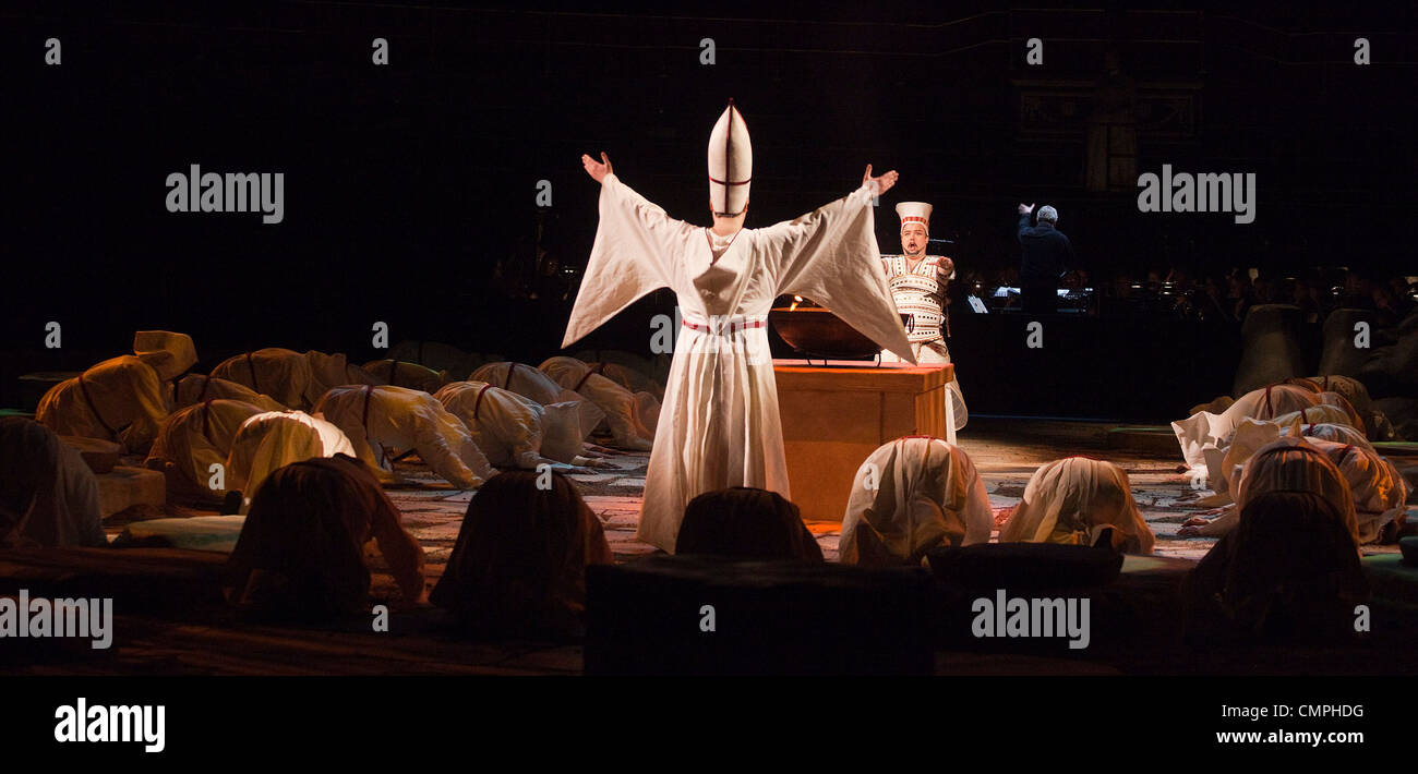 Performance of Giuseppe Verdi's opera Aida at the Royal Albert Hall ...