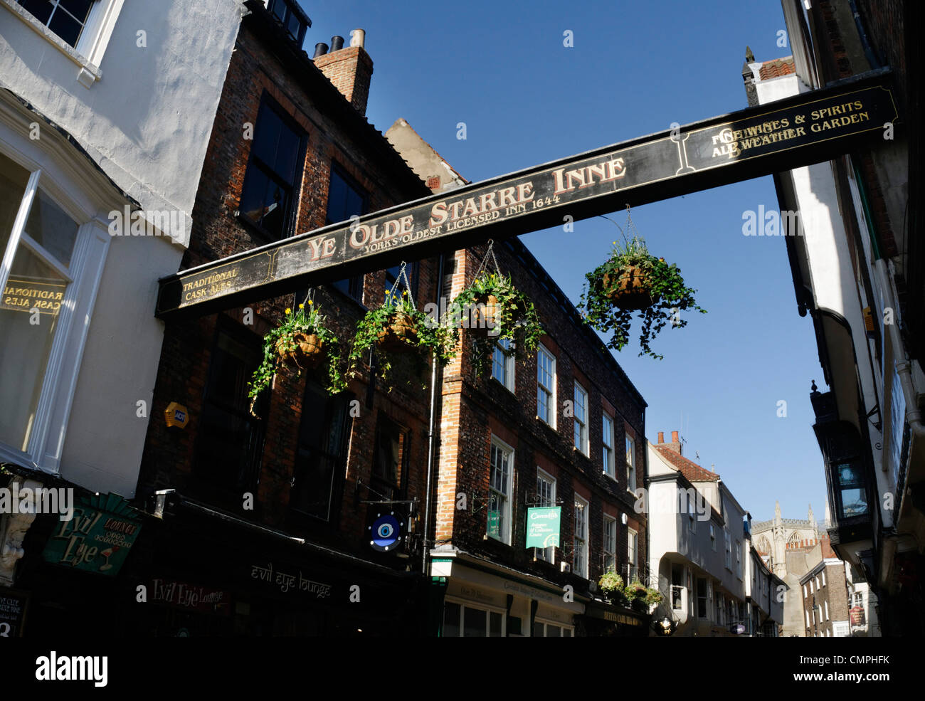 A sign for Ye Olde Starre Inne pub in York, UK Stock Photo - Alamy