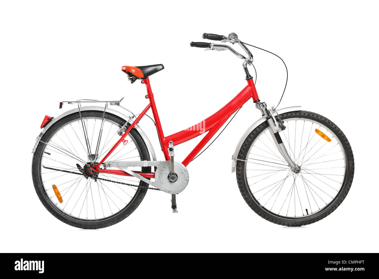 A studio shot of a bicycle isolated against white background Stock ...