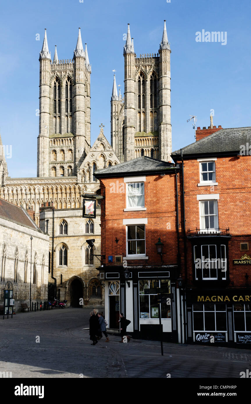 Lincoln cathedral and Cathedral Square ,Lincoln UK Stock Photo - Alamy