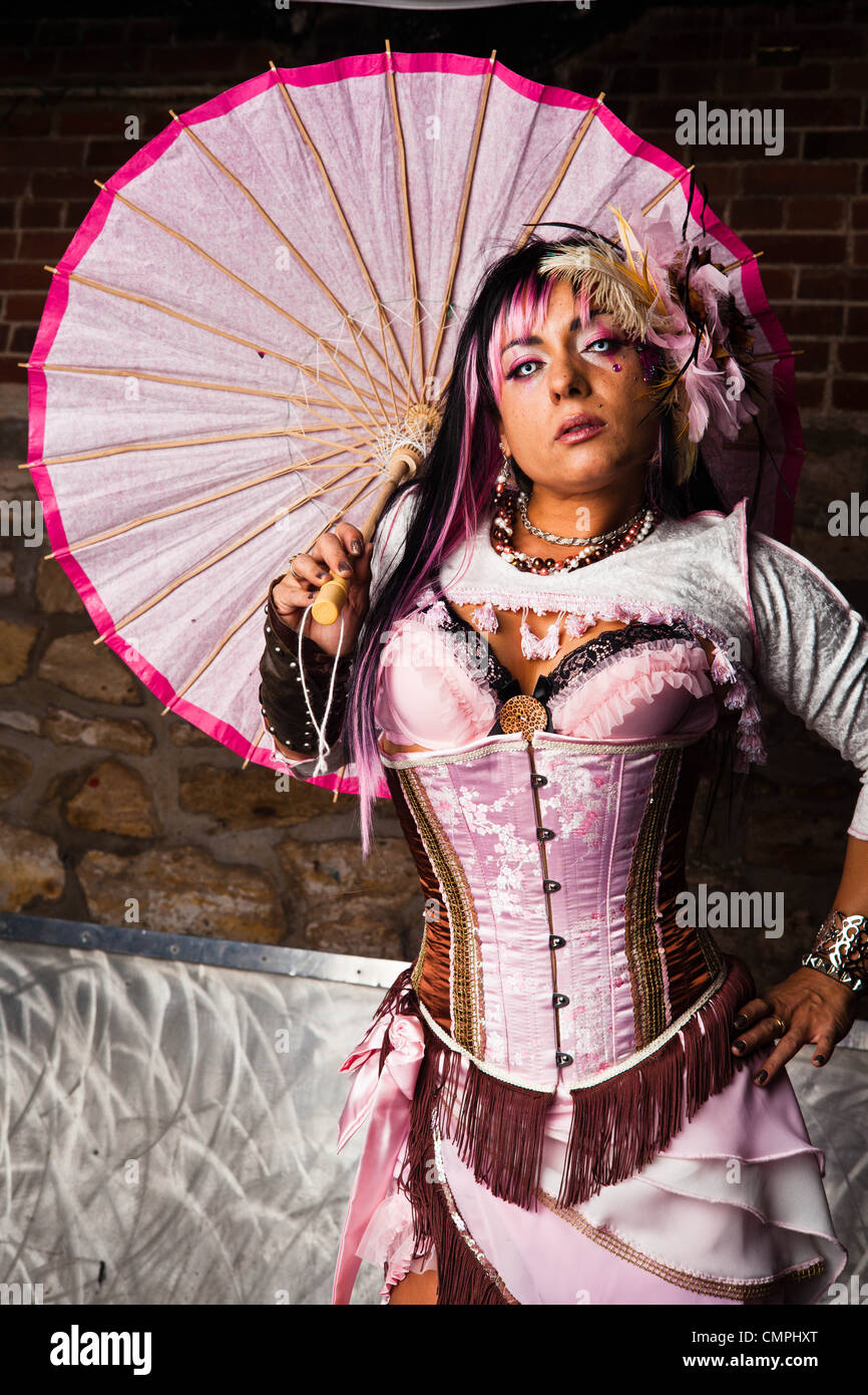 A pinup model dressed in Steam Punk fashion attire Stock Photo - Alamy