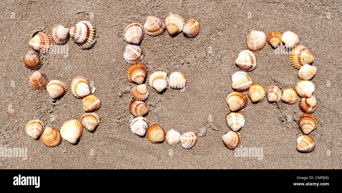 Word "SEA" made with small sea shells Stock Photo - Alamy