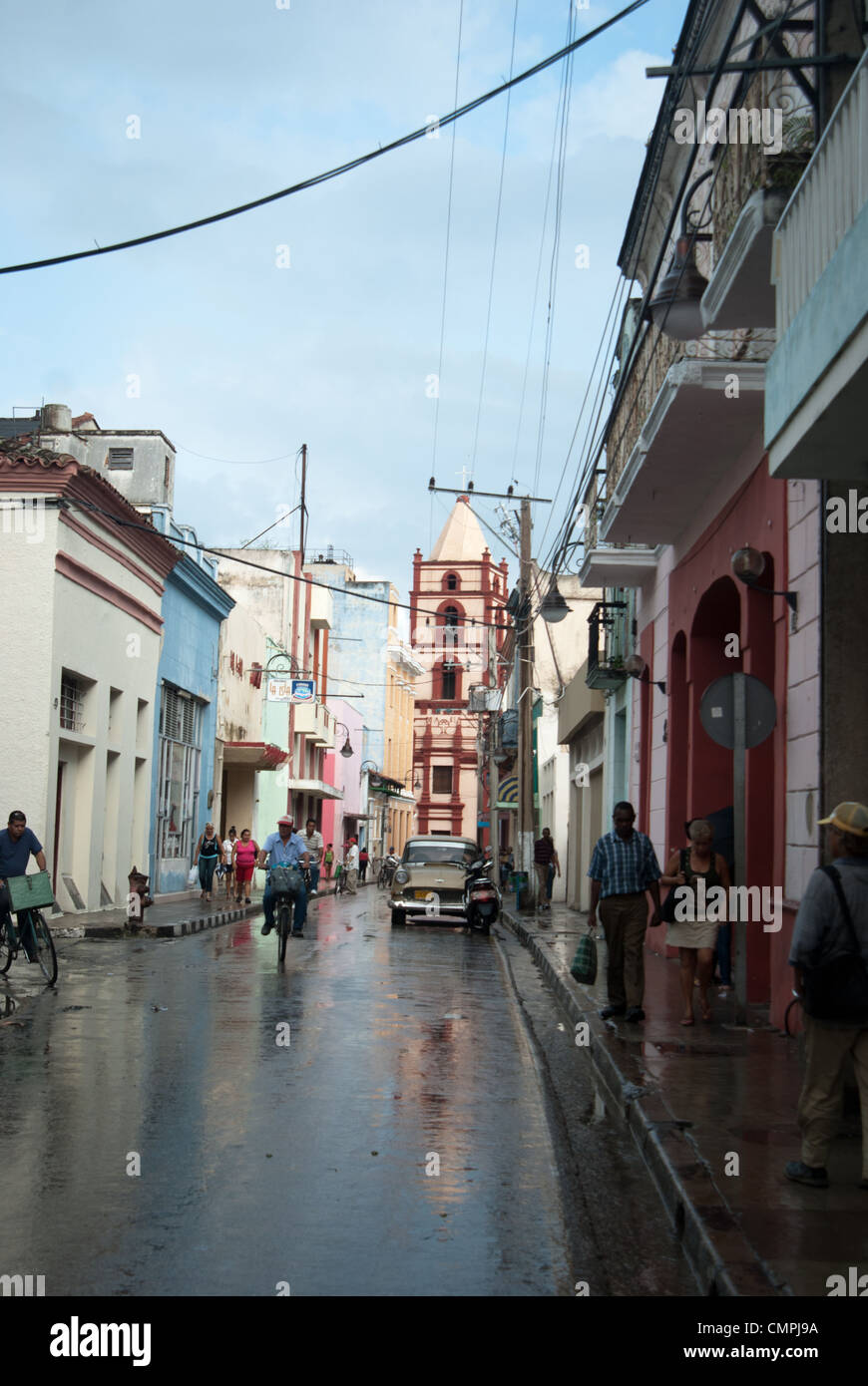 street with a Cathedral de Nuestra Senora de la Candelaria in the ...