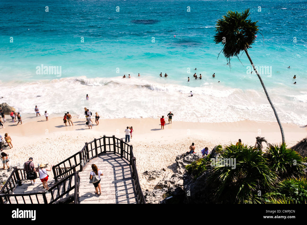 Tulum ruins beach swimmers hi-res stock photography and images - Alamy