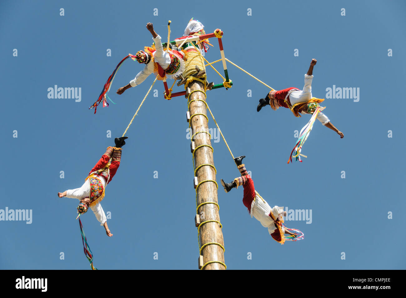 Voladores de Papantla Performance Xcaret Park Playa del Carmen Mexico ...