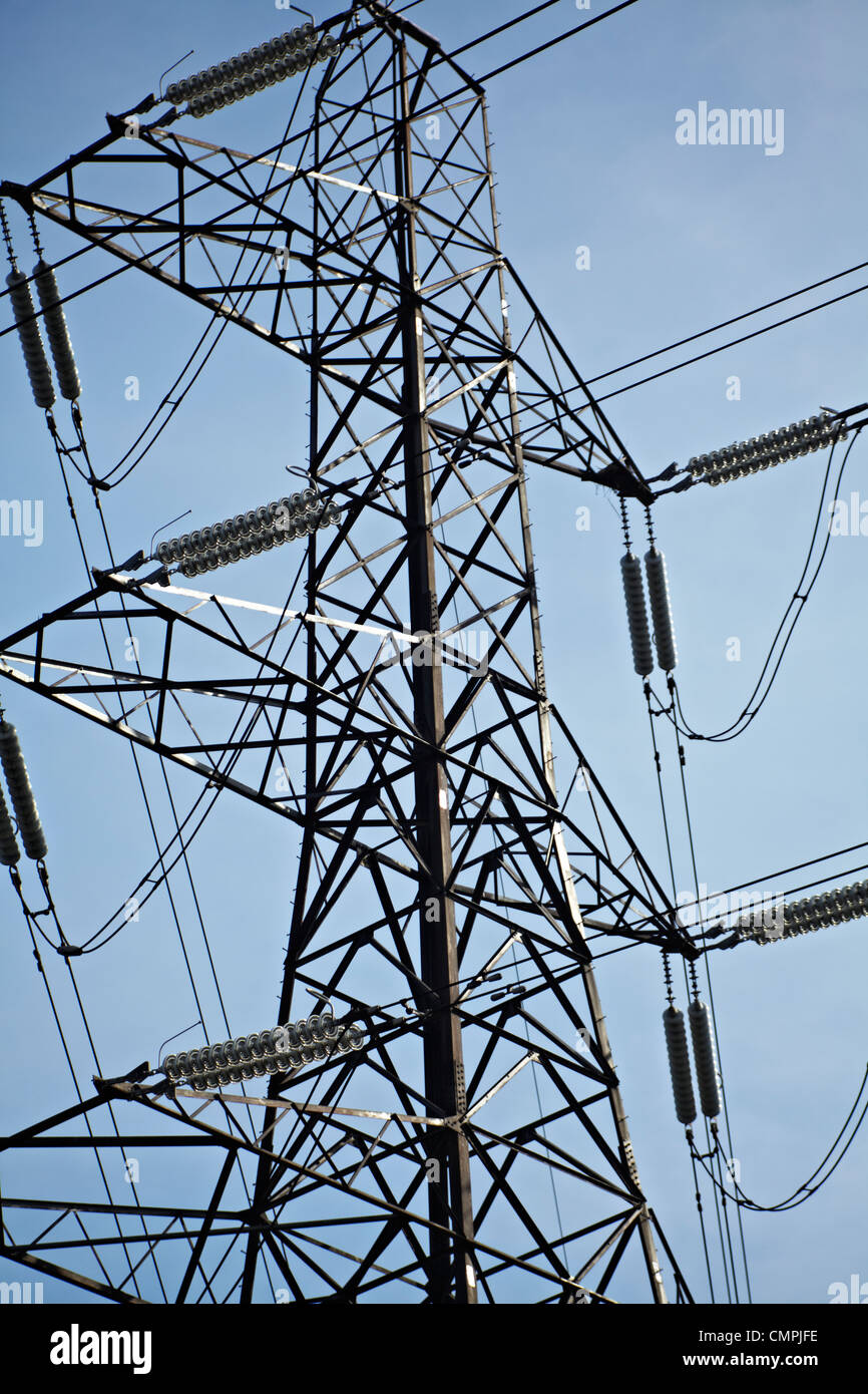 Close up detail of an electricity pylon Stock Photo - Alamy