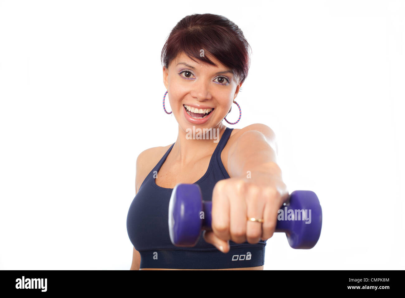 Female fitness instructor engaged in physical exercise Stock Photo - Alamy