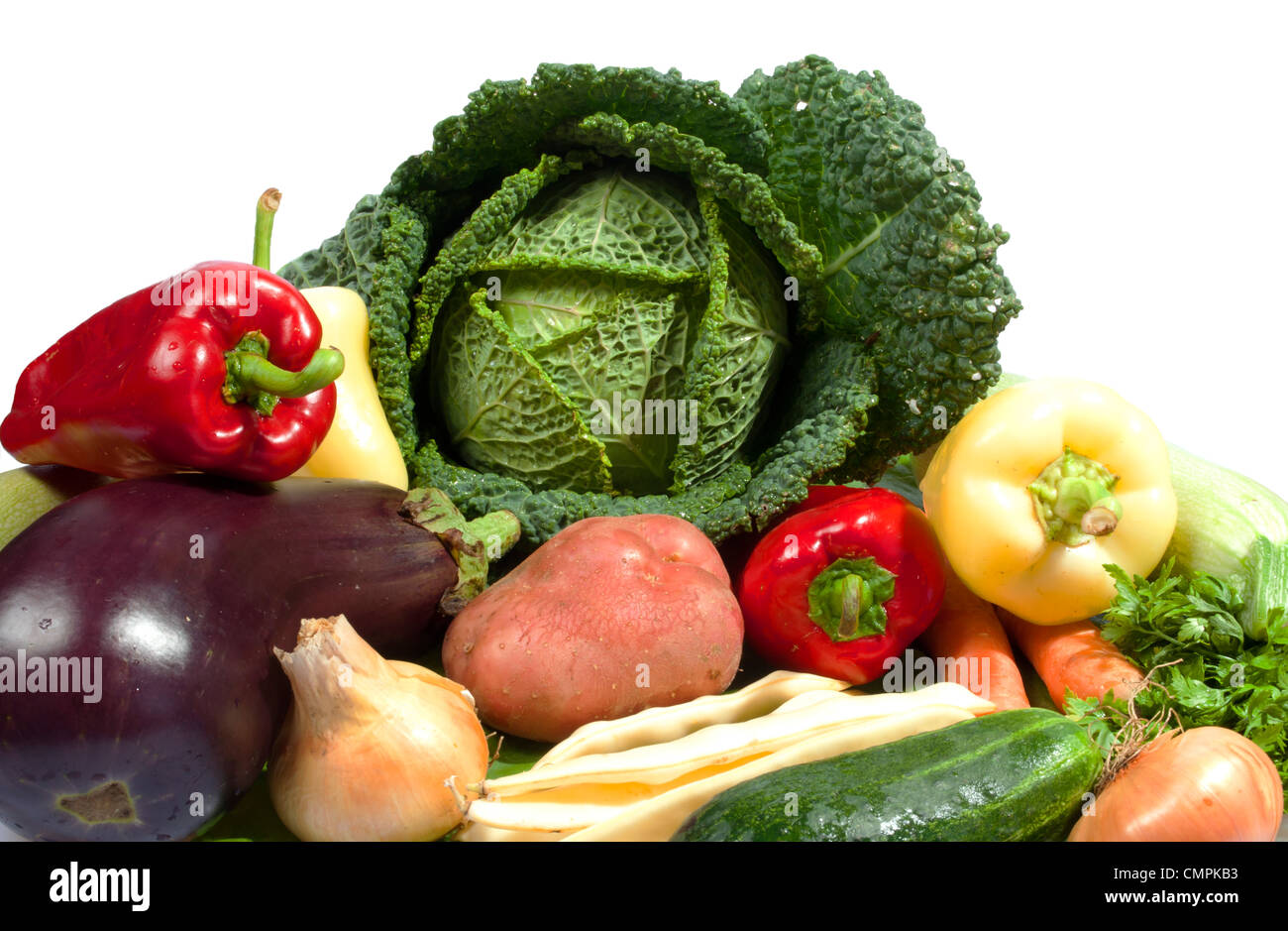 Group of fresh vegetables isolated on white background Stock Photo - Alamy