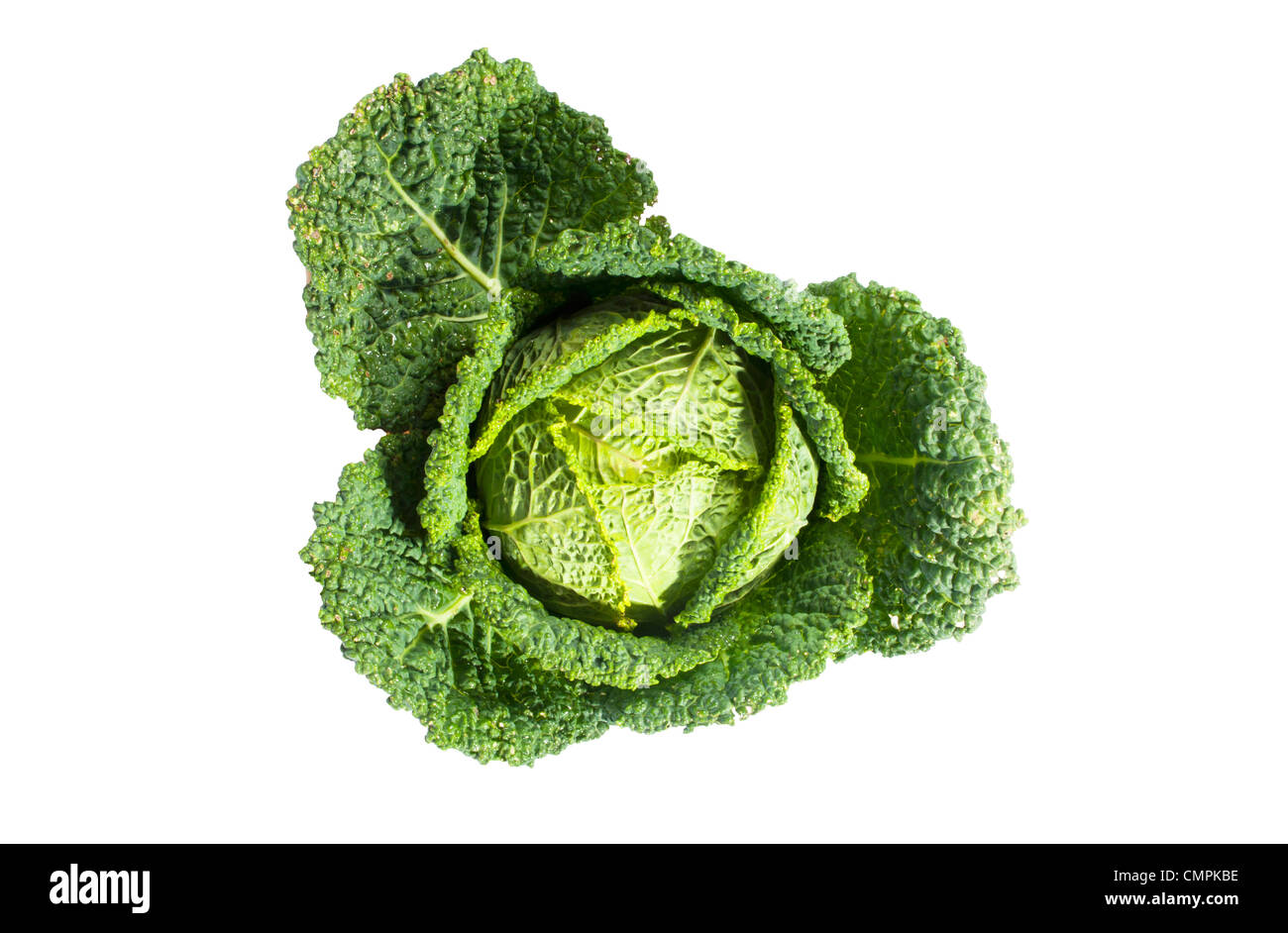 Green cabbage isolated on white Stock Photo - Alamy