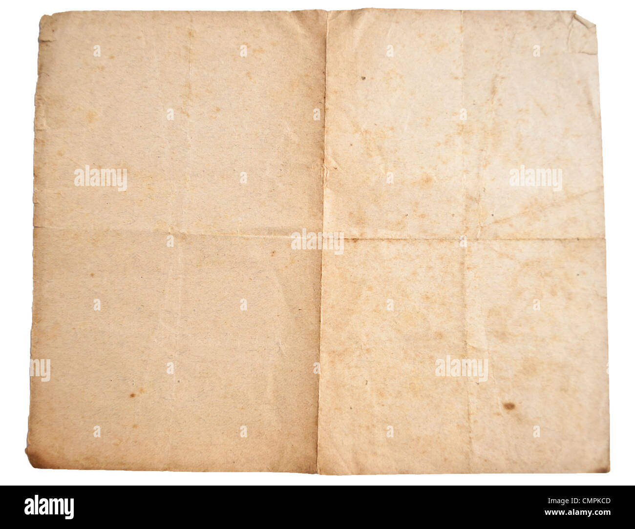 Old paper sheet isolated on white background Stock Photo - Alamy