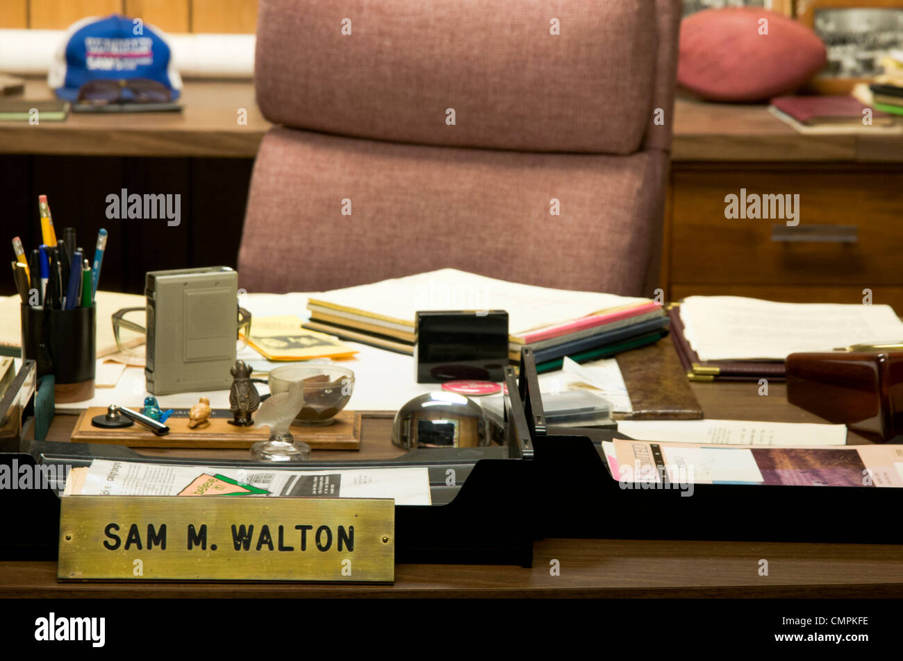 The desk and office of Sam Walton, founder of Walmart, inside the ...