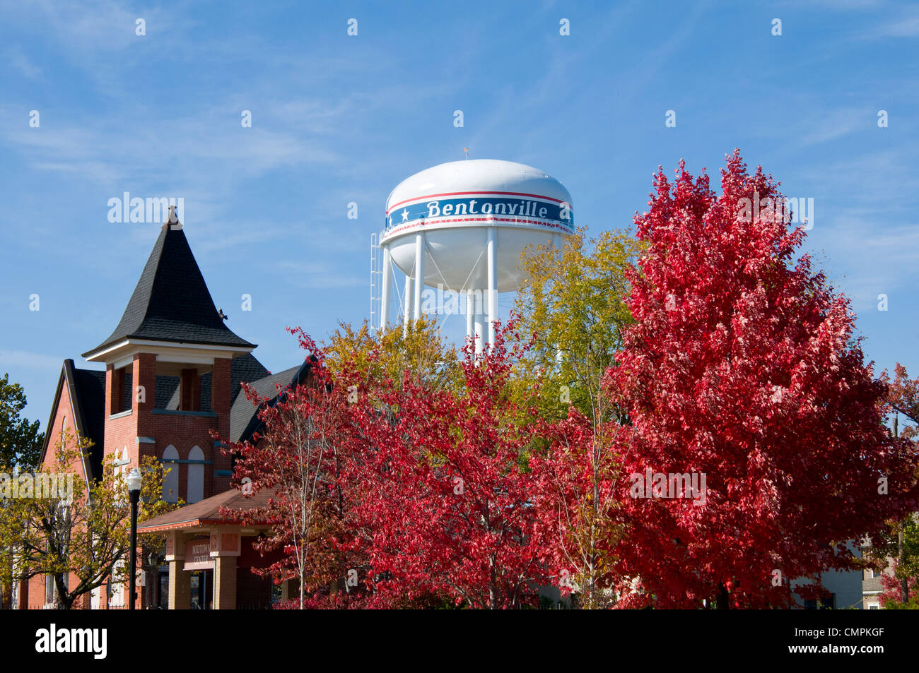Water tower in Bentonville, Arkansas Stock Photo - Alamy
