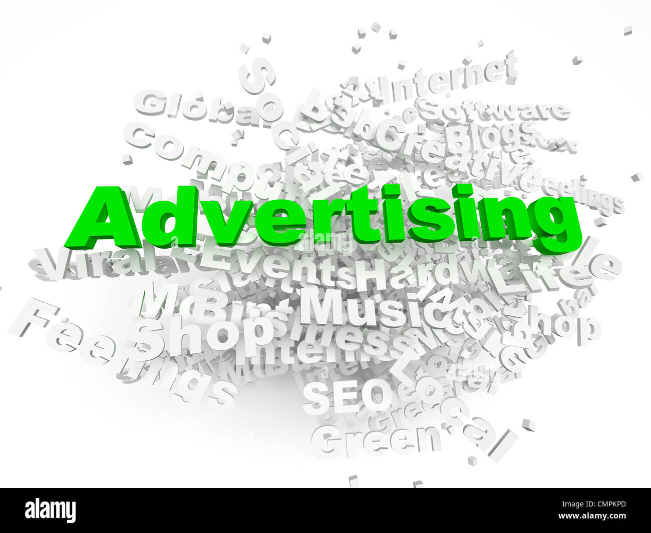 advertising cloud word 3d render Stock Photo - Alamy