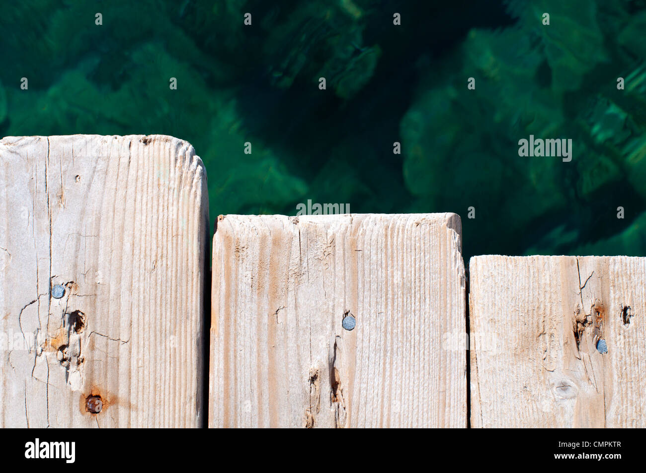Wood and water - Water bridge detail Stock Photo - Alamy