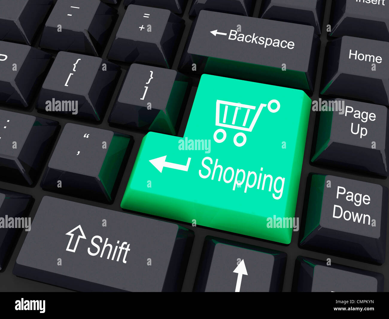 keyboard buttons with shopping cart sign Stock Photo - Alamy