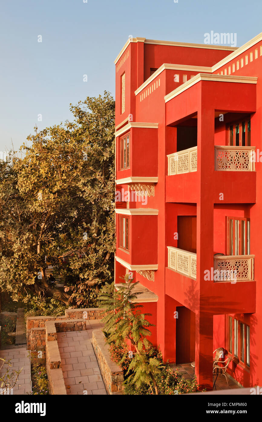 Portrait of generic modern architecture of 3 storey concrete block ...