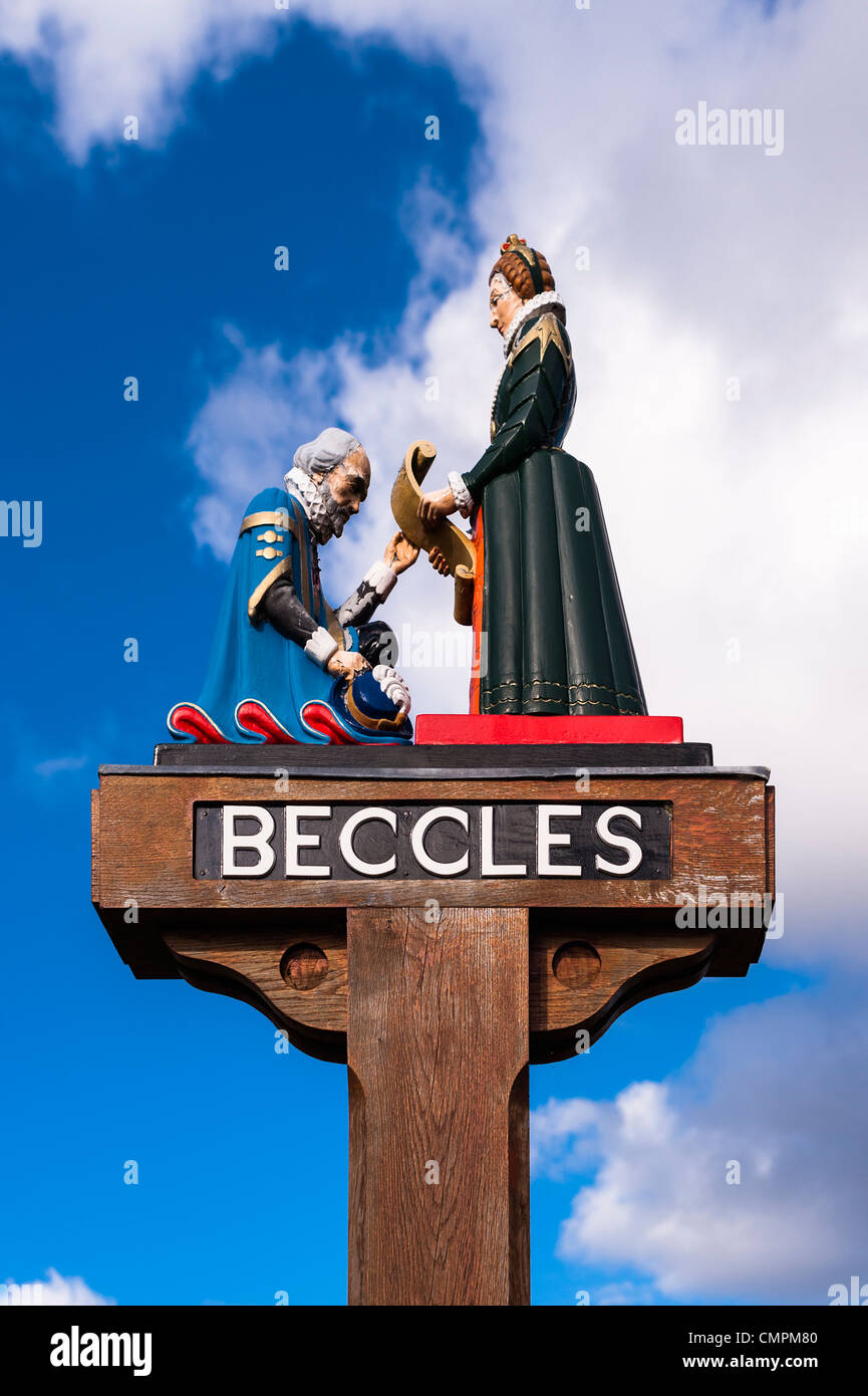 The town sign of Beccles , Suffolk , England , Britain , Uk Stock Photo ...