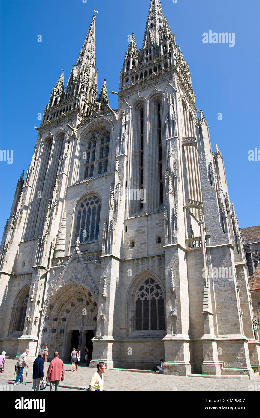 Quimper cathedral in Brittany, France Stock Photo - Alamy