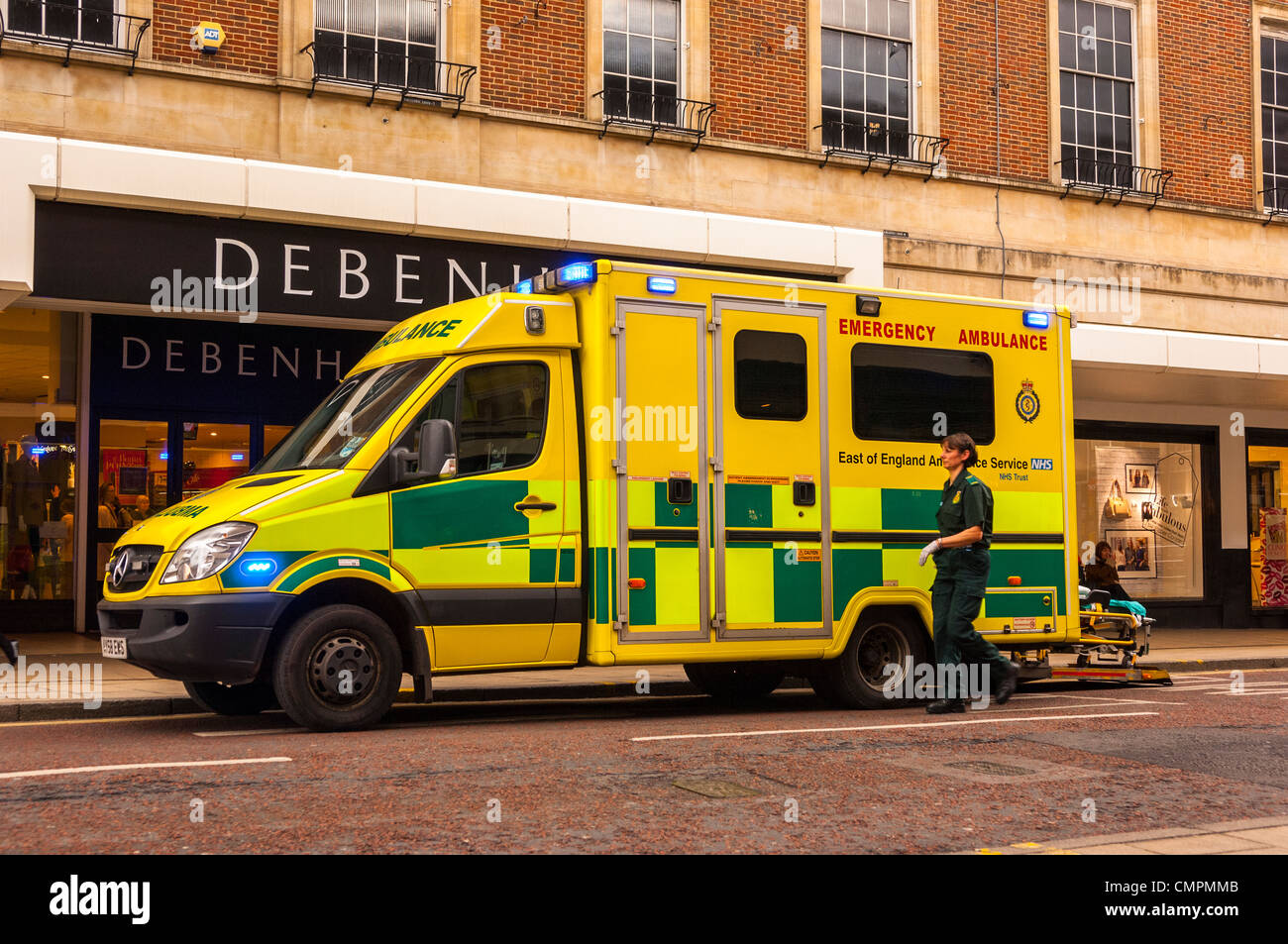 An ambulance outside Debenhams arrives as a shopper becomes ill in ...