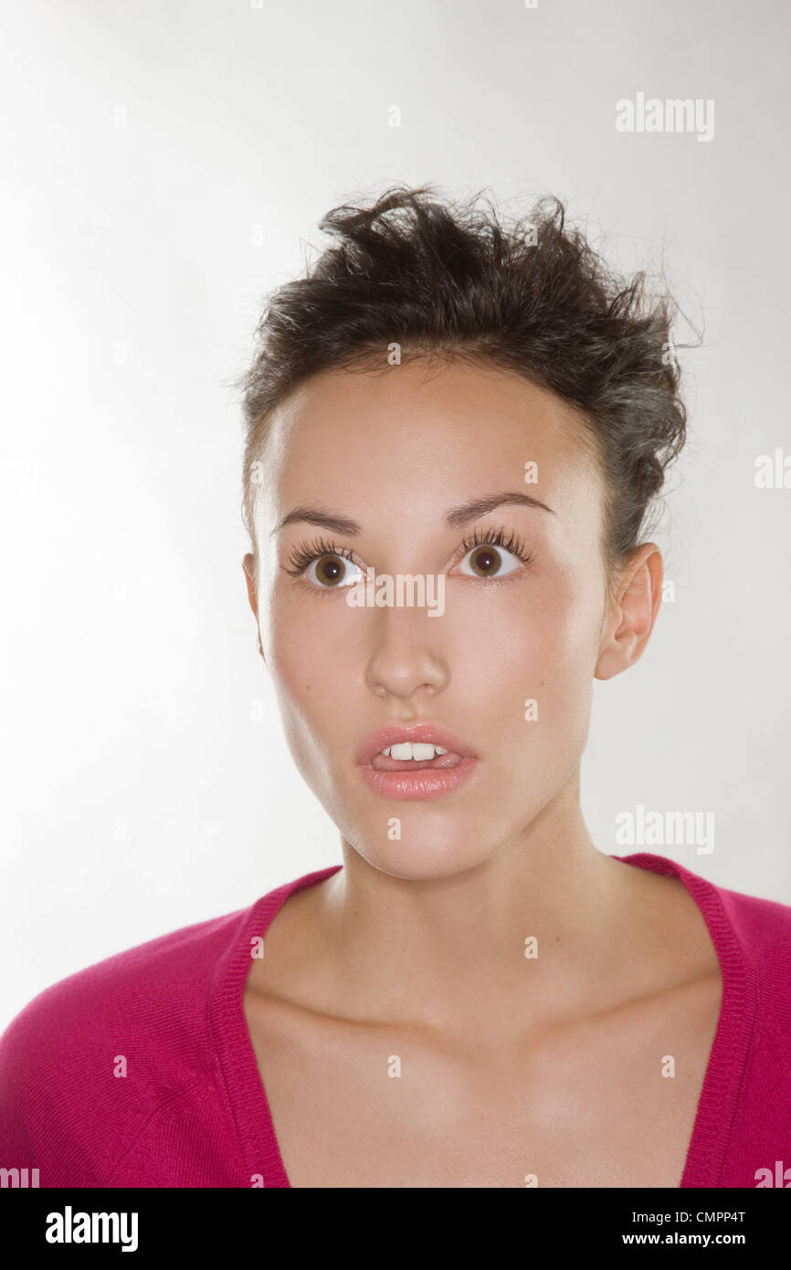 Portrait of surprised woman Stock Photo - Alamy