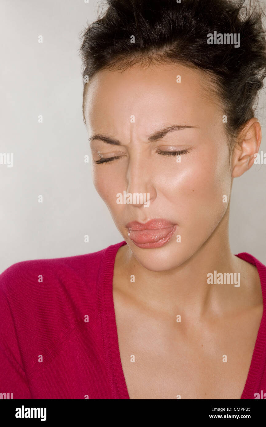 Portrait of disgust woman Stock Photo - Alamy