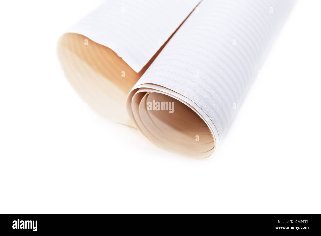 roll of white wallpaper on white background Stock Photo - Alamy