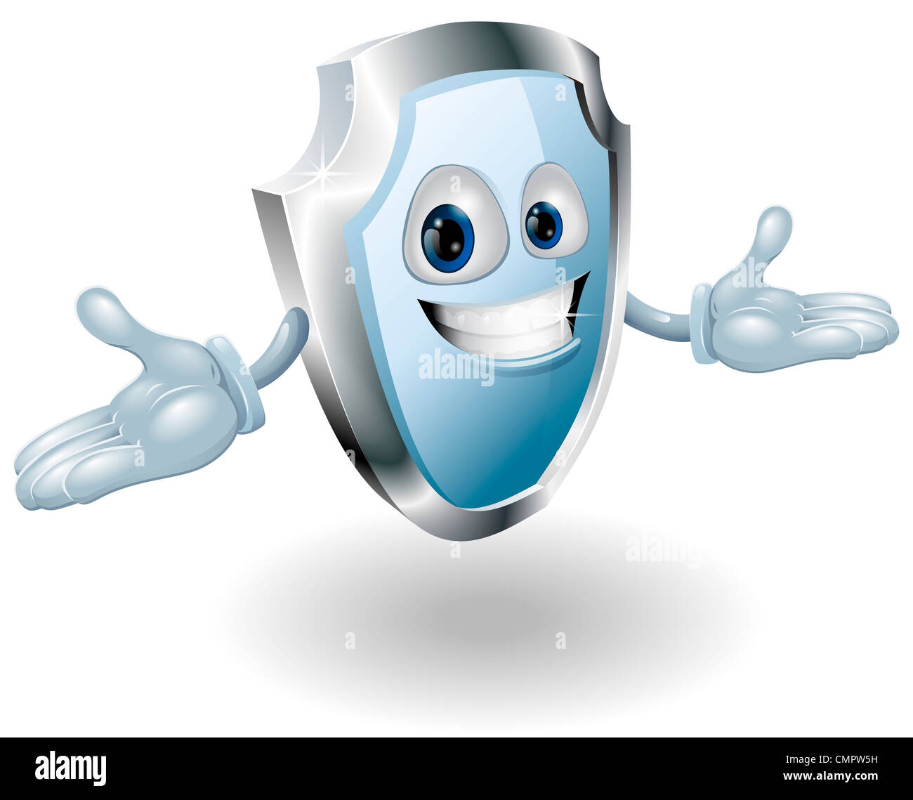 Illustration of a smiling shield security character mascot Stock Photo ...