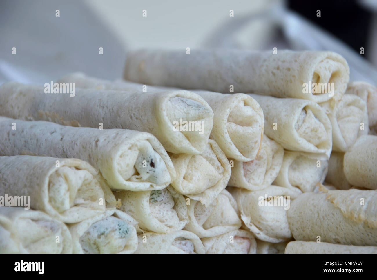 fresh chinese spring rolls , before fry Stock Photo - Alamy
